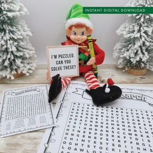 Christmas Elf Word Search, Elf Activity Sheets, Elf Printables, Elf ...