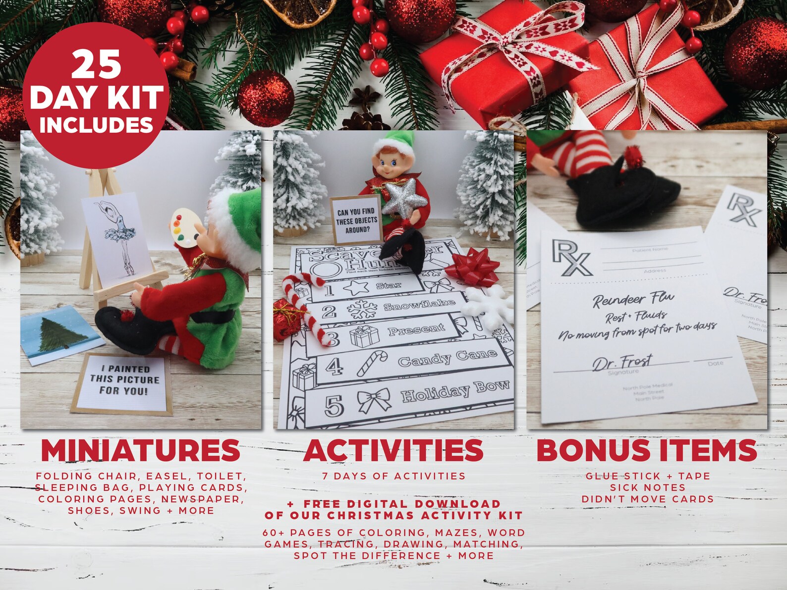 Christmas Elf 24 Day Kit, Elf Ideas, Elf Return, Elf Accessories, Elf ...
