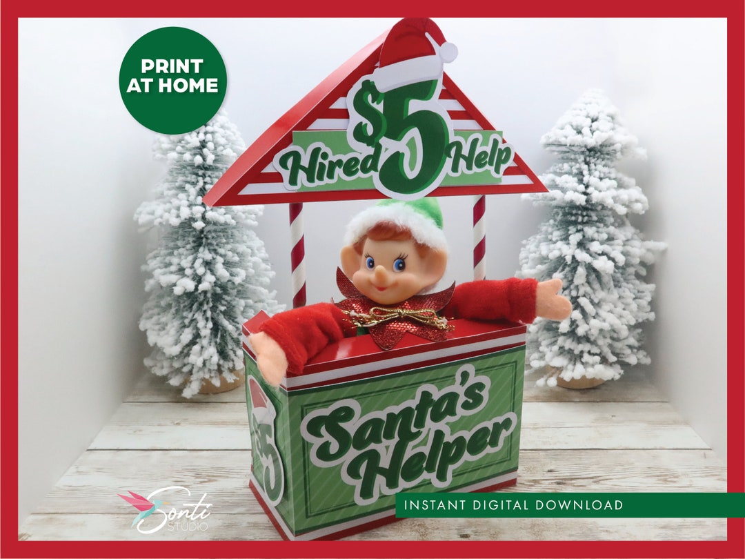 Christmas Elf Printable Booth, Hired Help, Elf Ideas, Elf Accessories ...