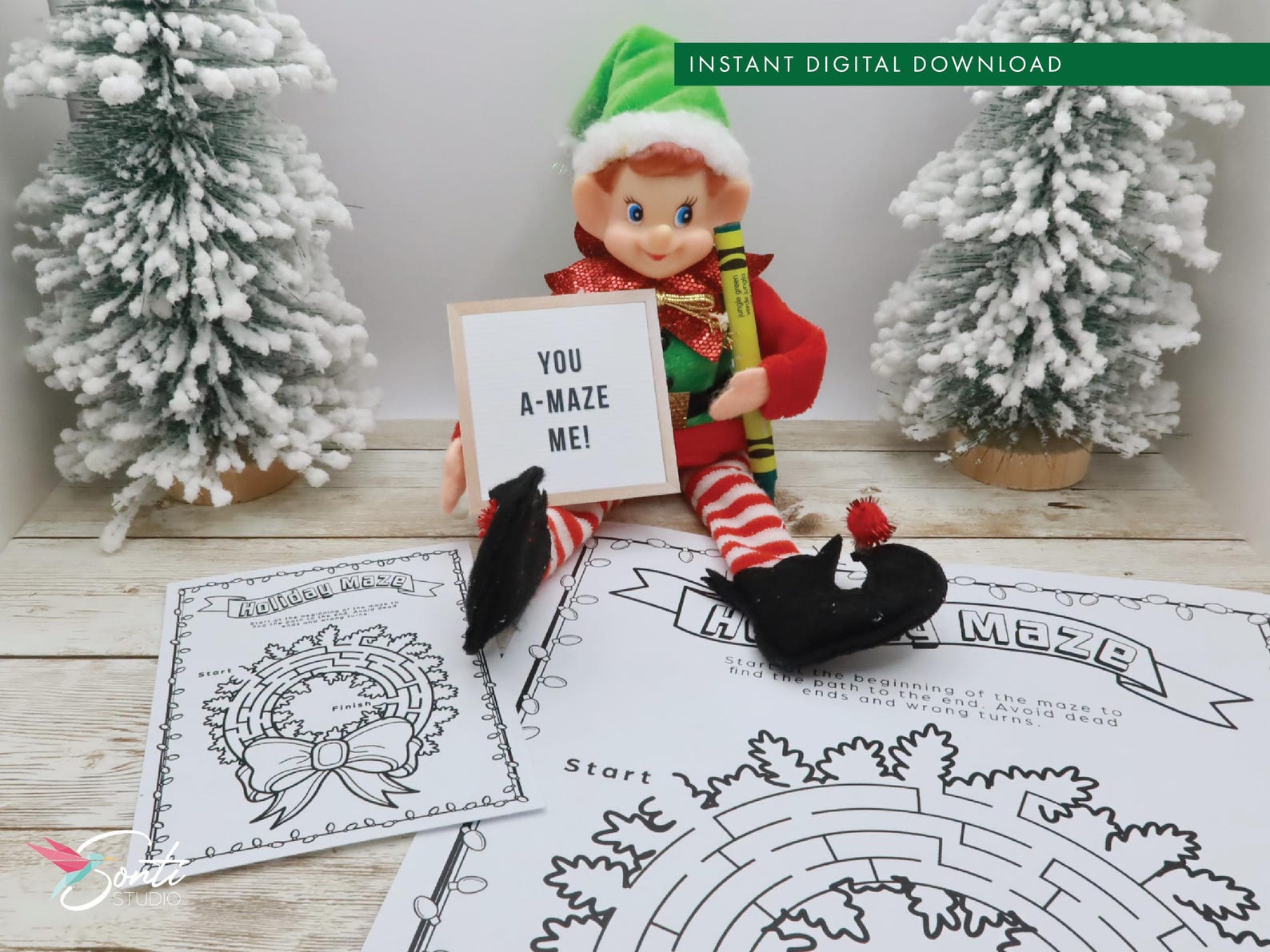 Christmas Elf Mazes, Elf Printables, Elf Activity, Elf Older Kids, Elf ...