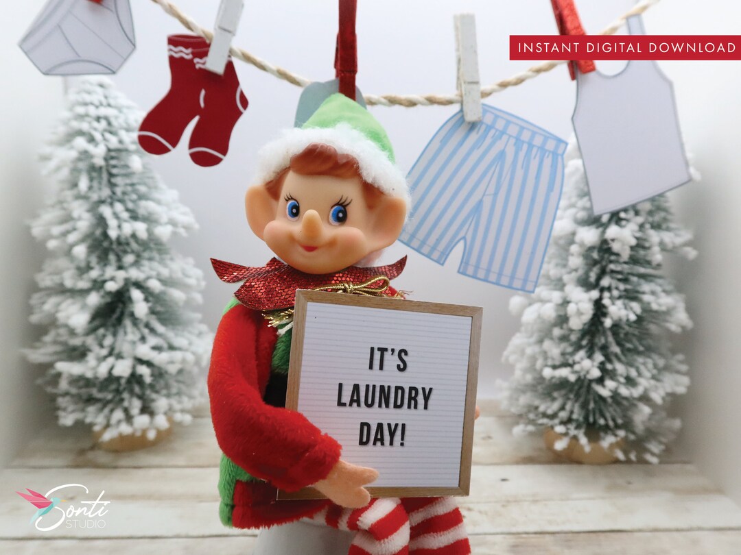Christmas Printable Elf Laundry Day, Elf Kit, Elf Ideas, Elf ...