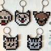 Dog Footprint With Dog Bone Perler Bead Keychains - Etsy