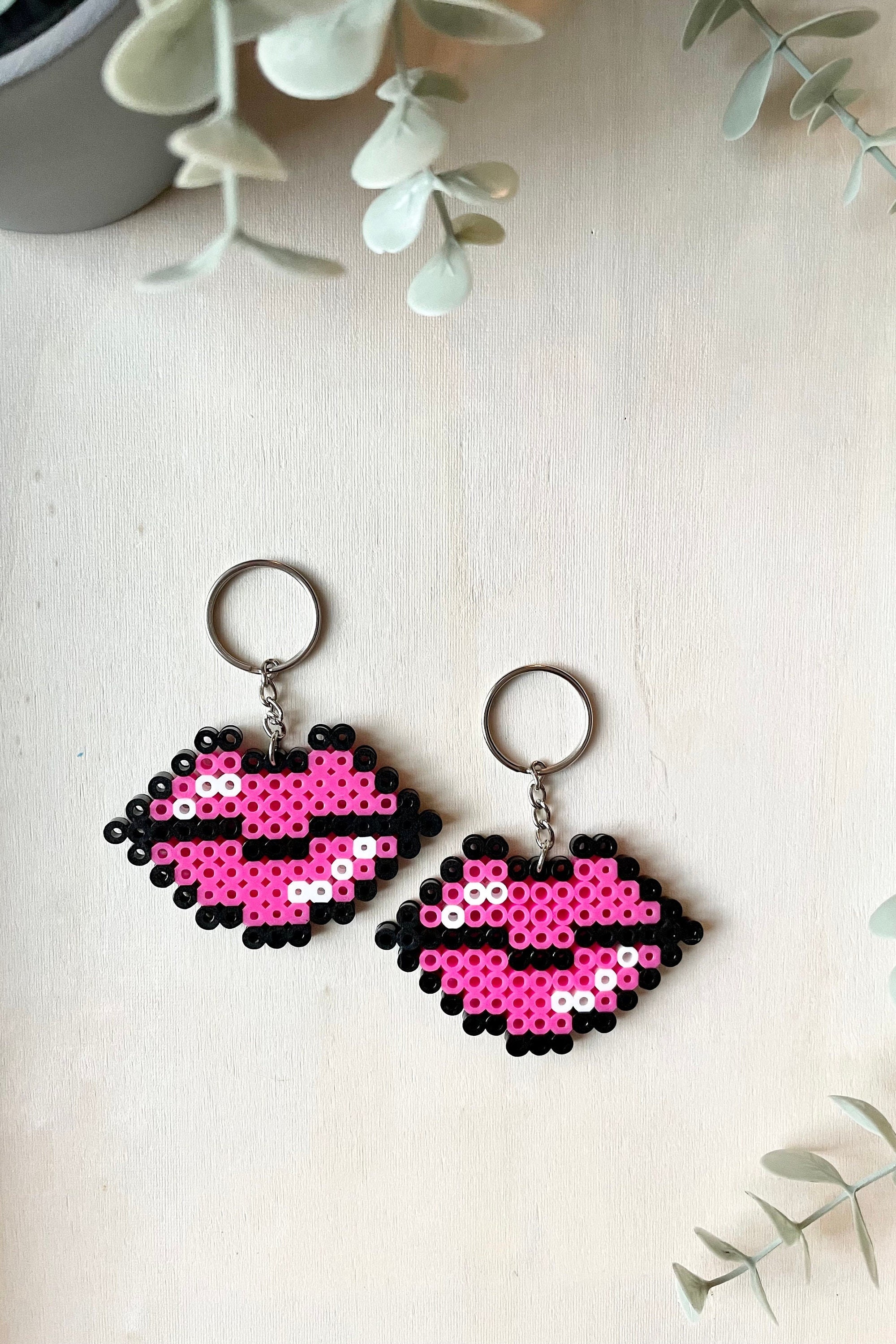 Lipstick Lips Perler Bead Keychain - Etsy