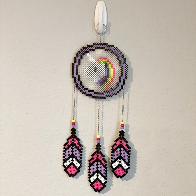 Unicorn Perler Beads Dream Catcher - Etsy
