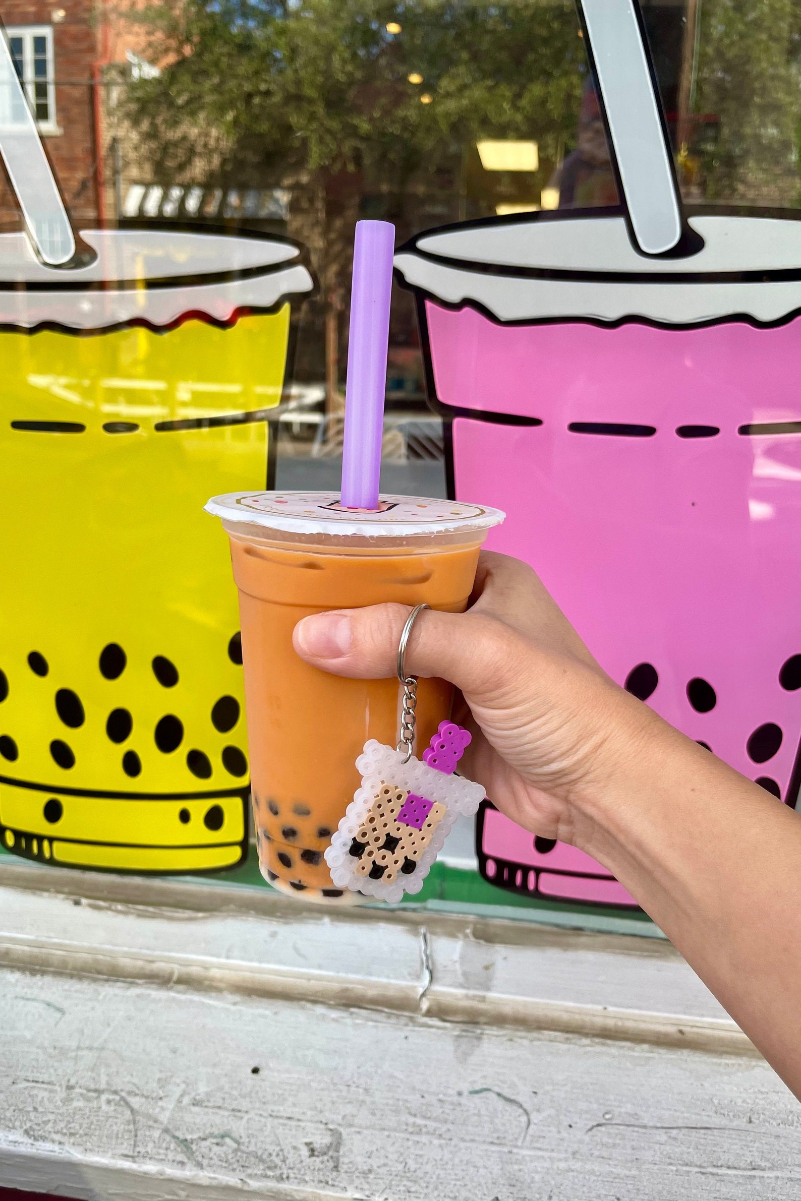 Boba Tea Perler Bead Keychains - Etsy