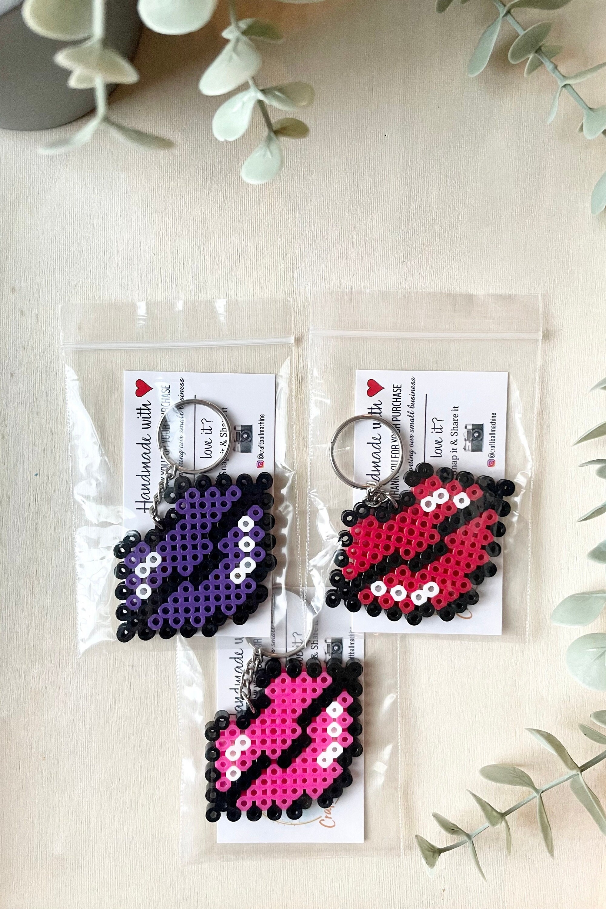 Lipstick Lips Perler Bead Keychain - Etsy