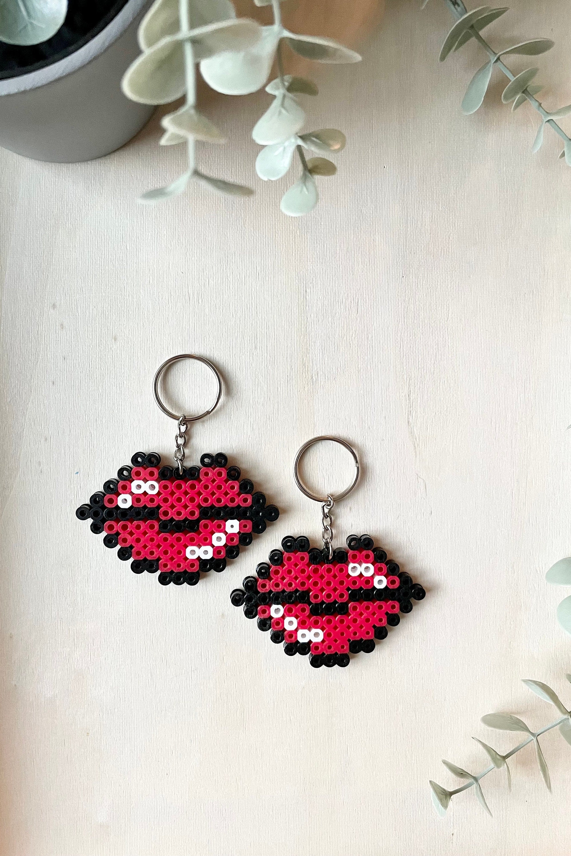 Lipstick Lips Perler Bead Keychain - Etsy