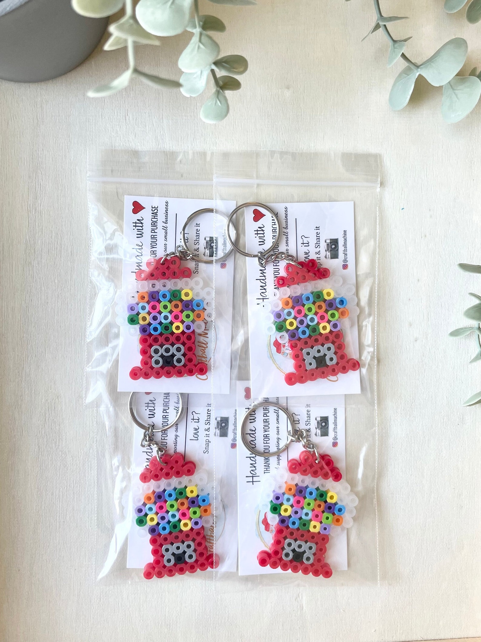 Gumball Machine Perler Bead Keychain - Etsy