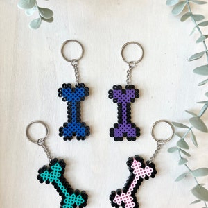 Dog Footprint With Dog Bone - Perler Bead Keychains - Etsy