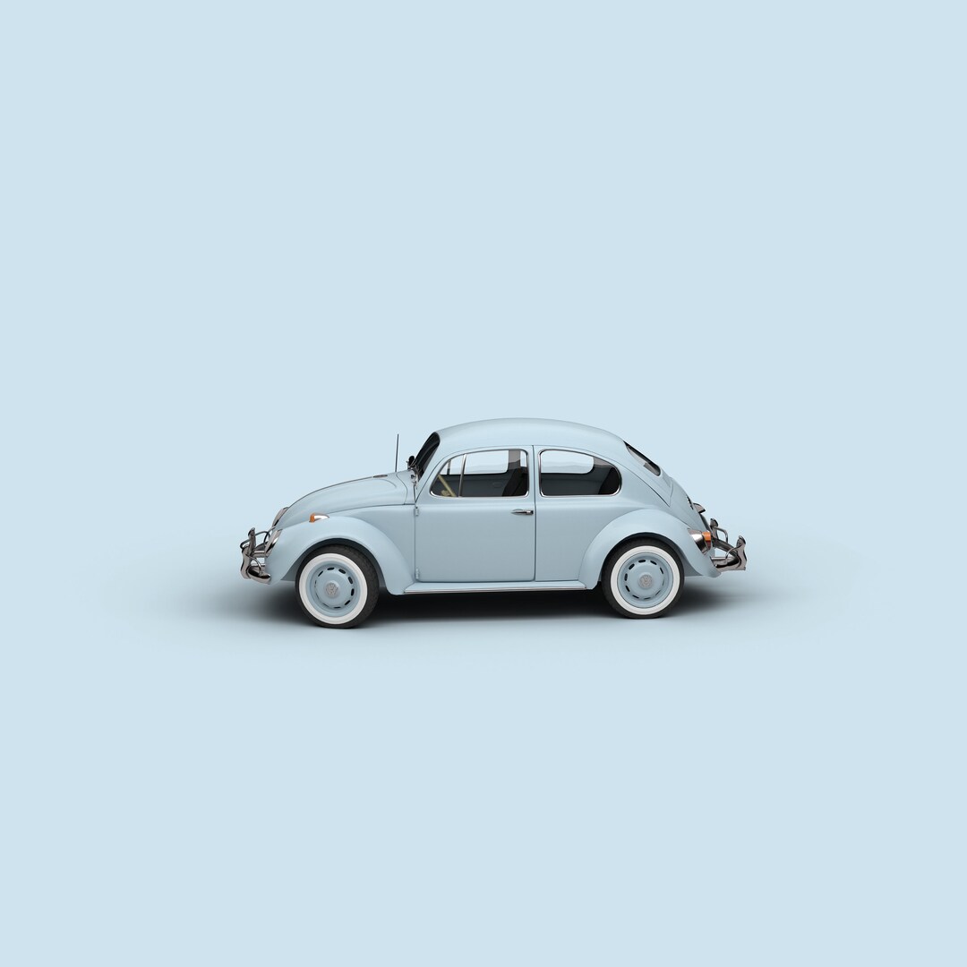 Volkswagen Beetle | Bermuda Blue | Car Poster Print | Digital ...