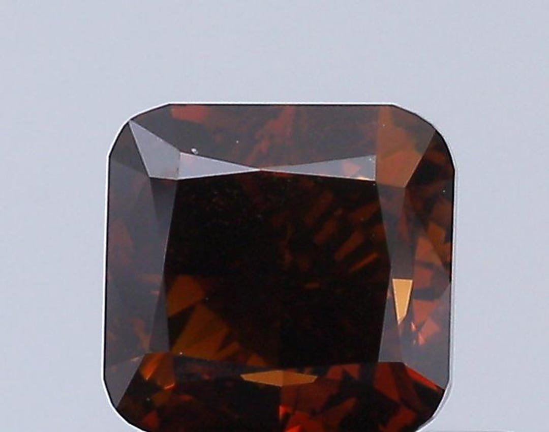 Round-cornered Square Modified Brilliant Cut 0.61CT Fancy Dark Orangy ...