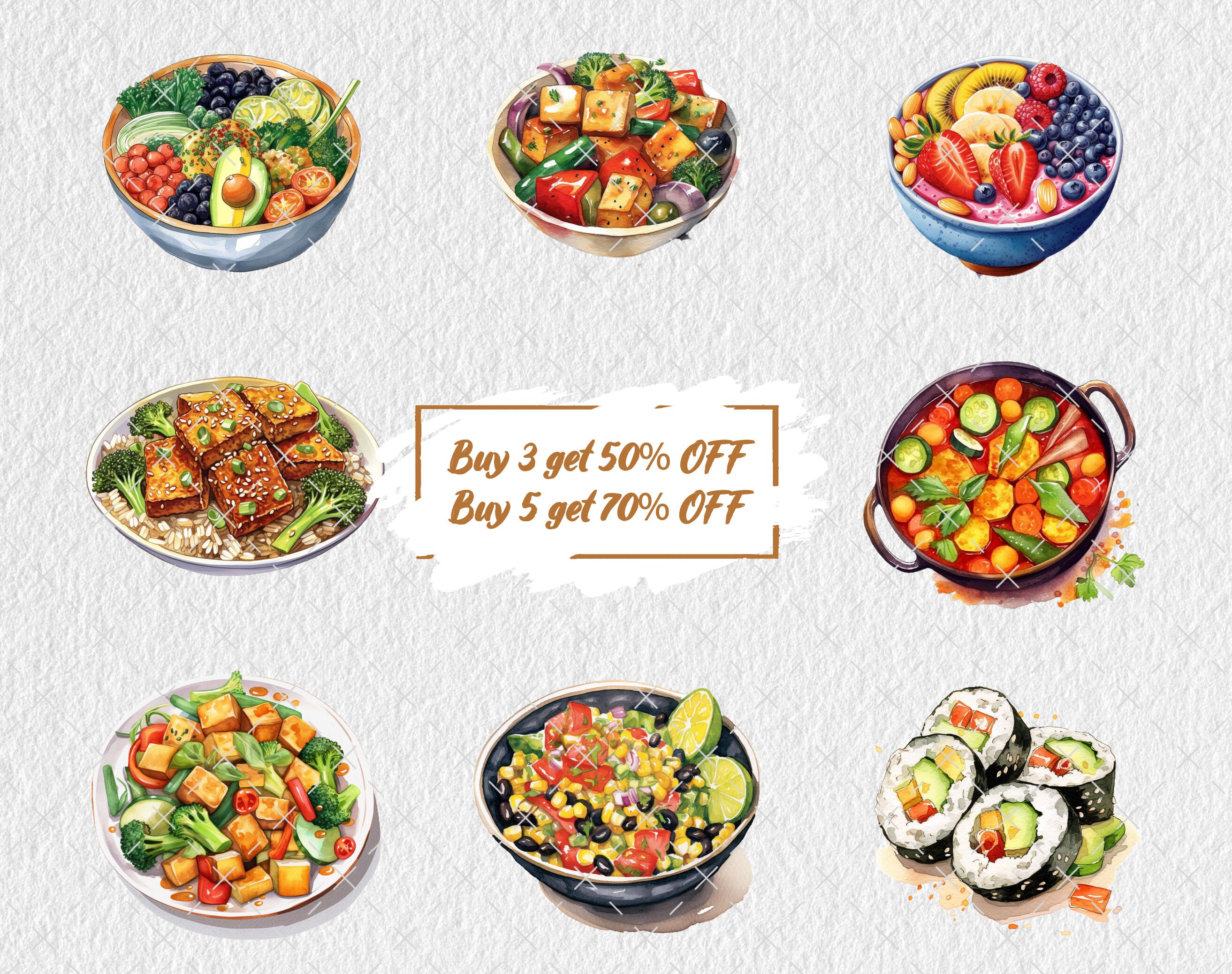 Watercolor Healthy Food Healthy Food PNG Food Clip Art - Etsy