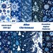 Blue Christmas Digital Seamless Patterns | Winter Holiday Backgrounds ...