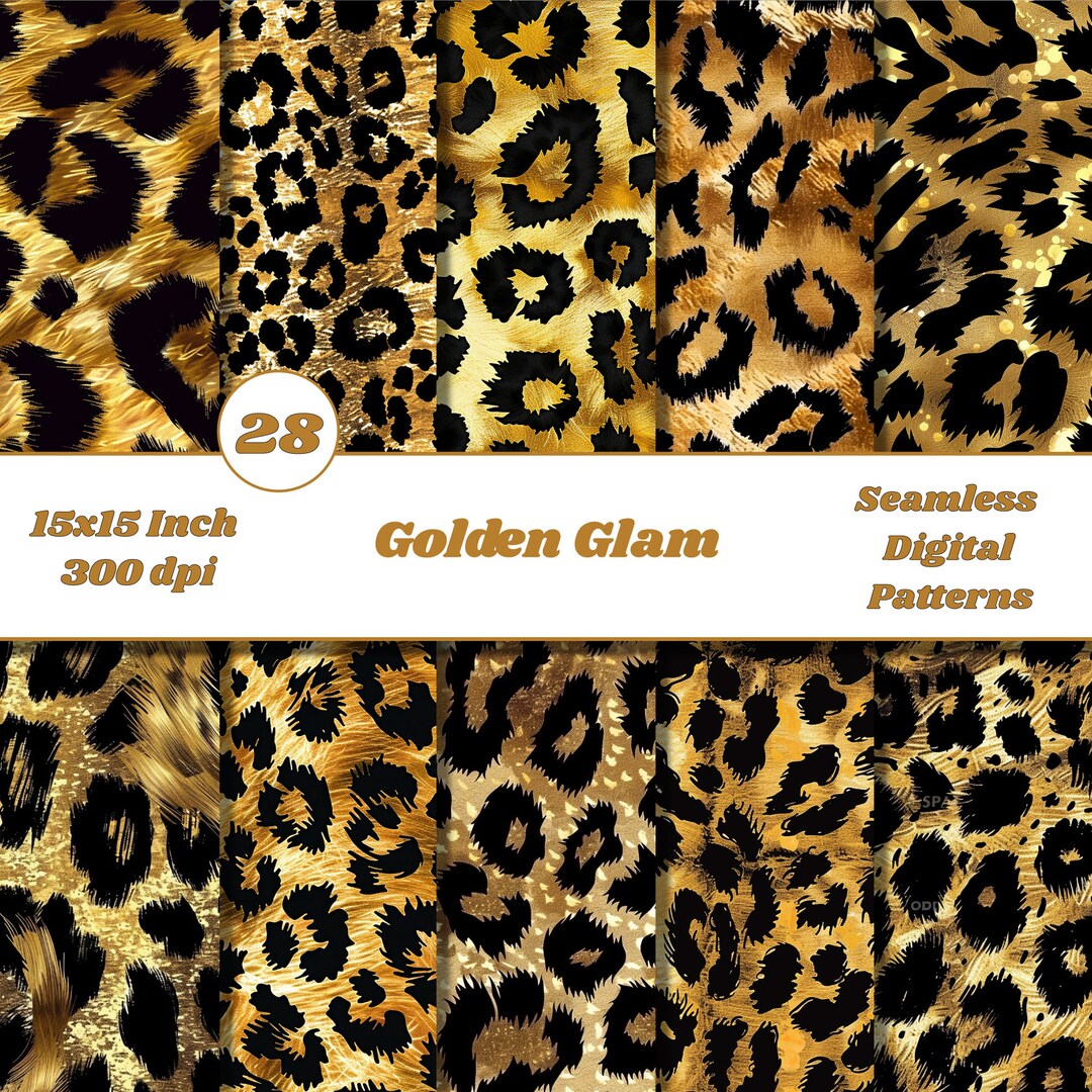 Golden Glam Seamless Pattern - Luxurious Gold Designs, Glamorous Art ...