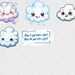Cute Kawaii Clouds Clipart, Cute Clouds PNG Digital Download, Clouds ...