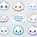 Cute Kawaii Clouds Clipart, Cute Clouds PNG Digital Download, Clouds ...