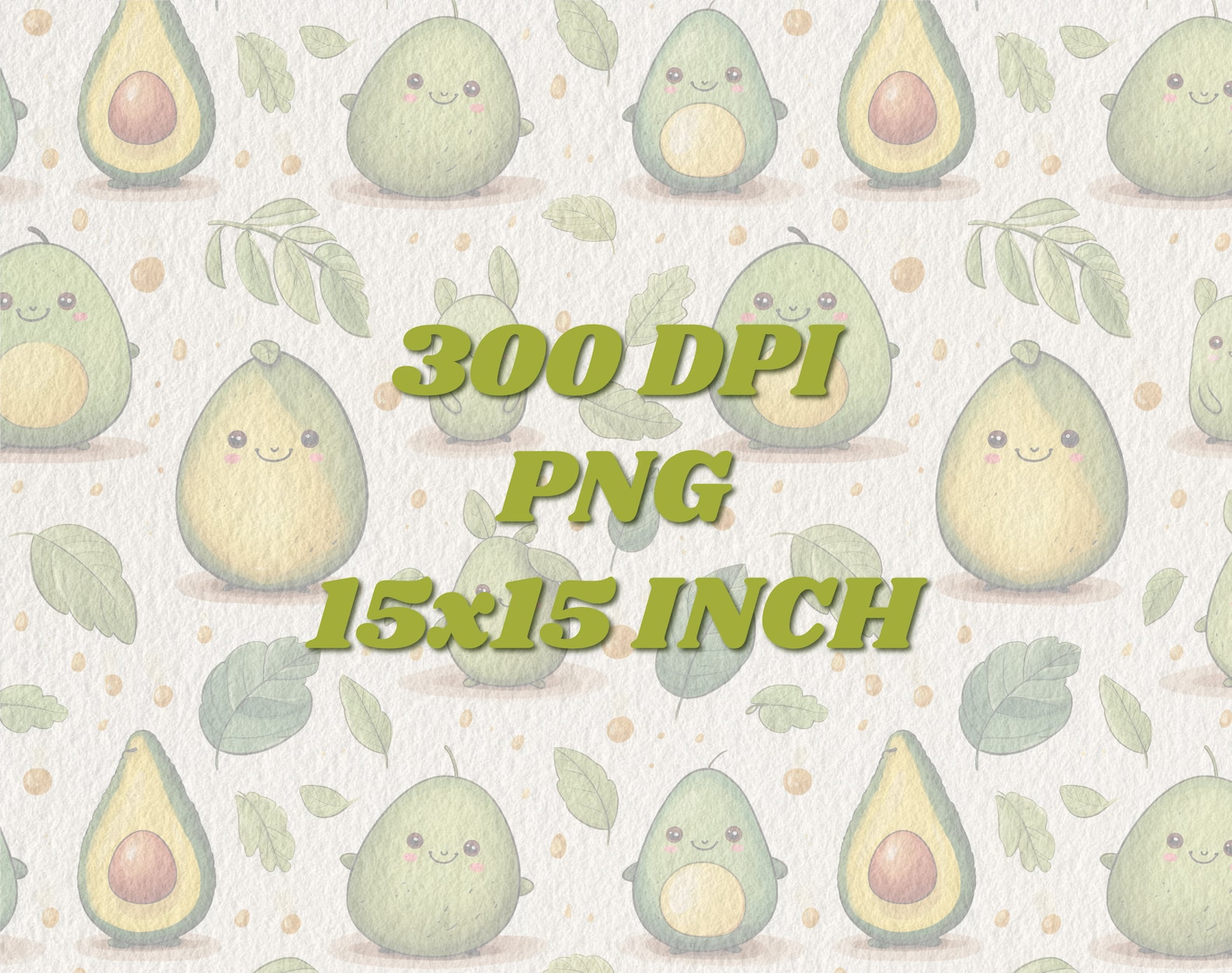 Cute Avocado Clipart, Watercolor Avocado Graphics, Kawaii Clipart ...