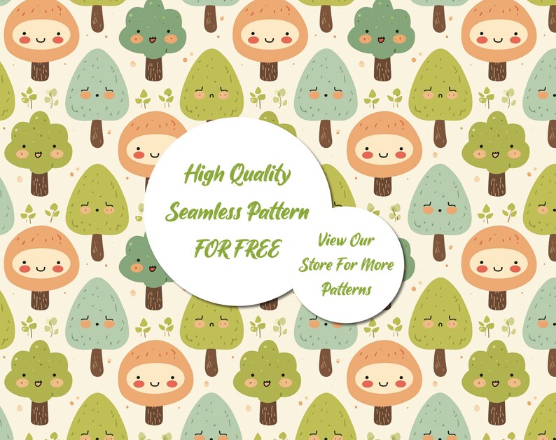 Cute Kawaii Trees Clipart, Cute Trees PNG Digital Download, Trees ...