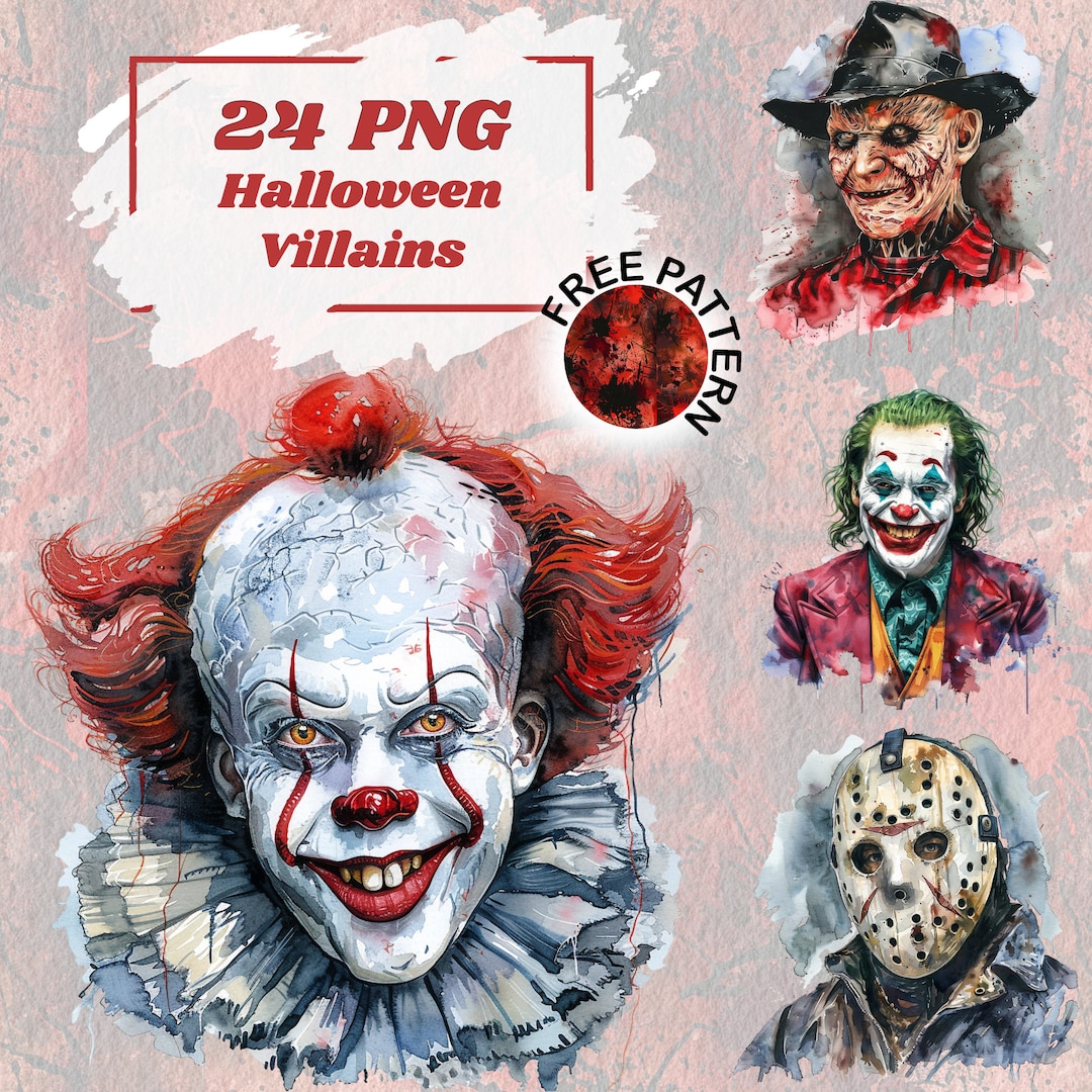 Halloween Villains Clipart PNG, Transparent Background, Spooky ...