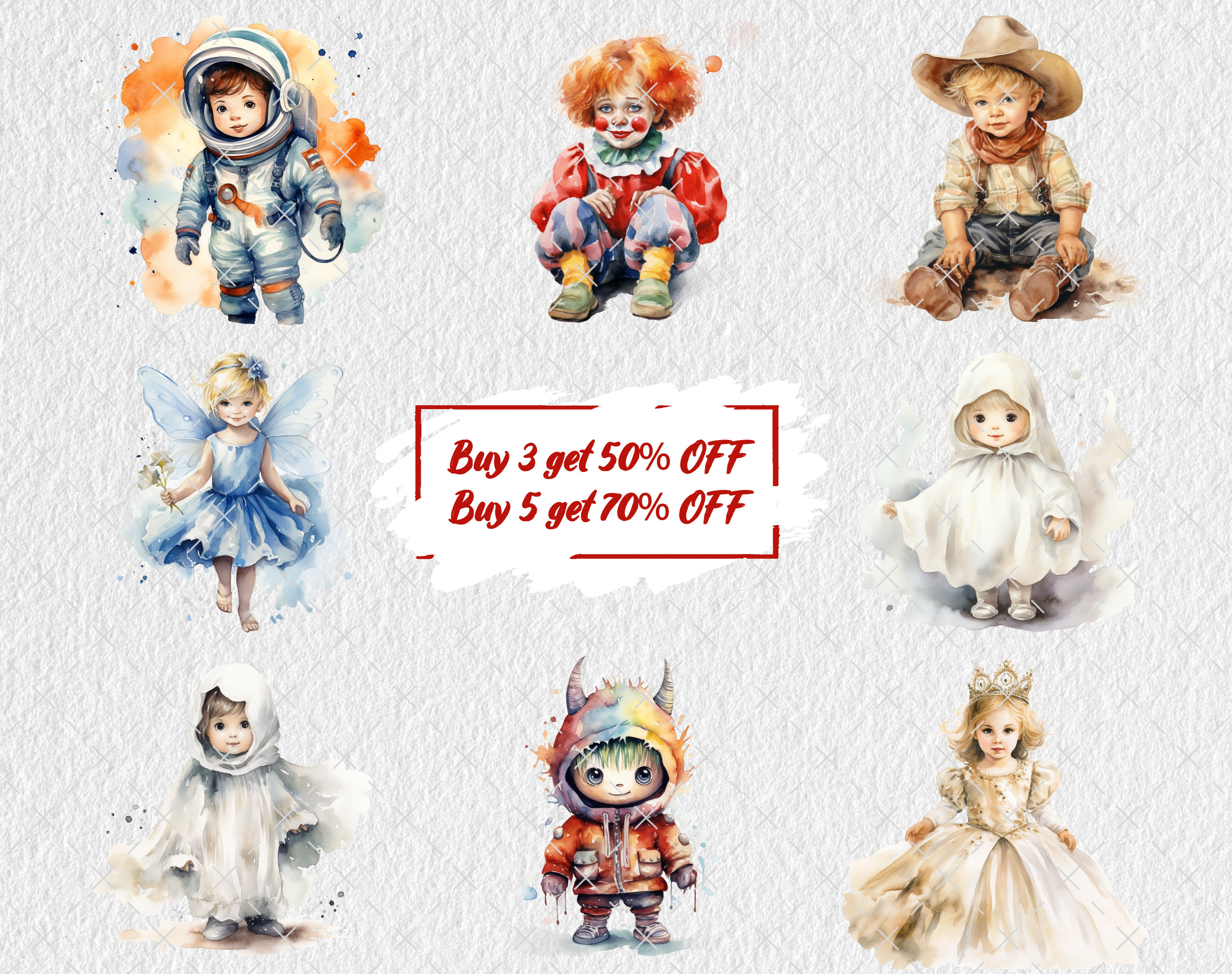 Halloween Costume Clip Art Watercolor Halloween Halloween - Etsy