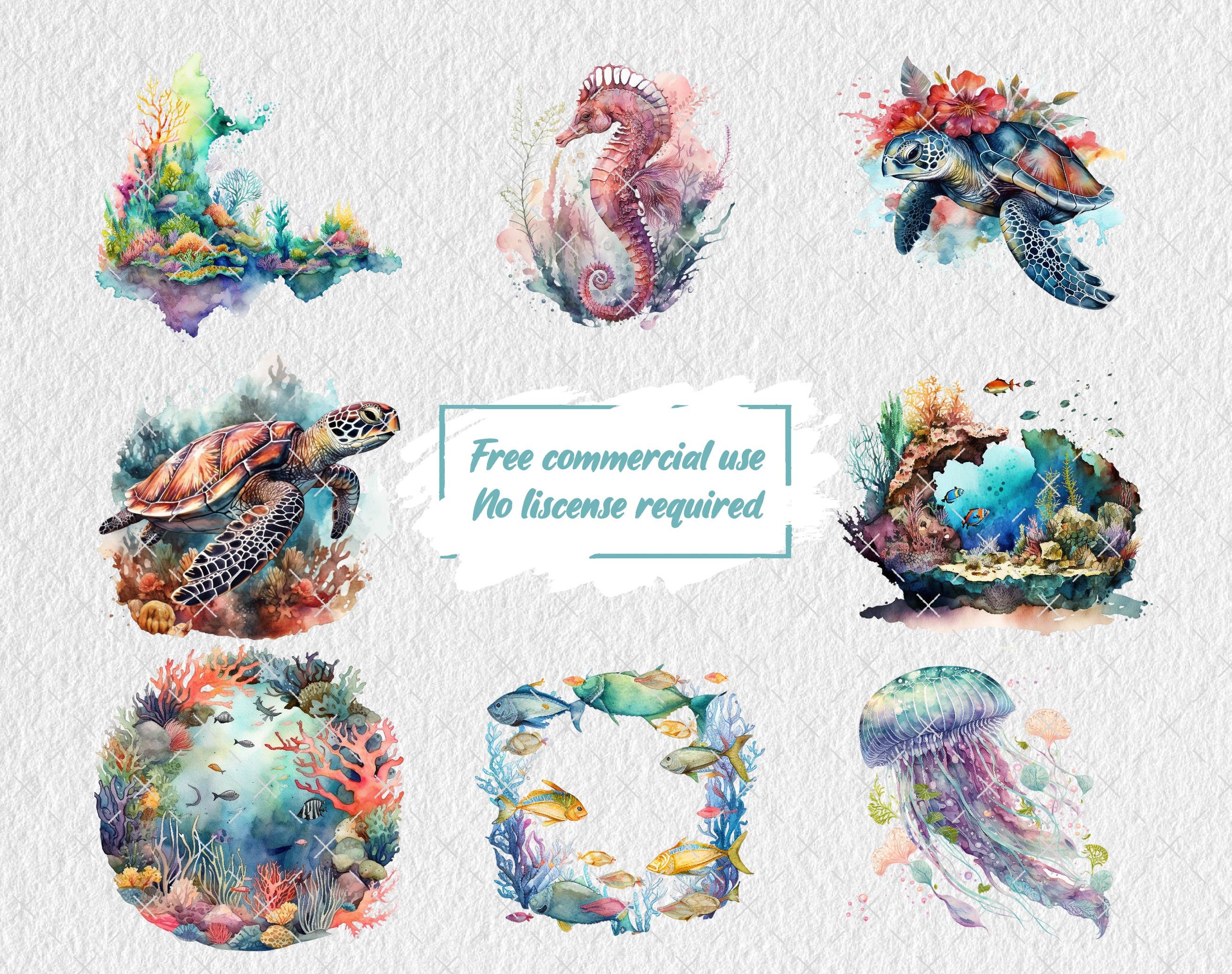 Underwater Life Clipart Summer PNG Clipart Fish PNG Bundle Sea Life ...