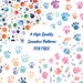 Watercolor Paw Print Dog Paw Clipart Colorful Paw Prints Cute Paws PNG ...