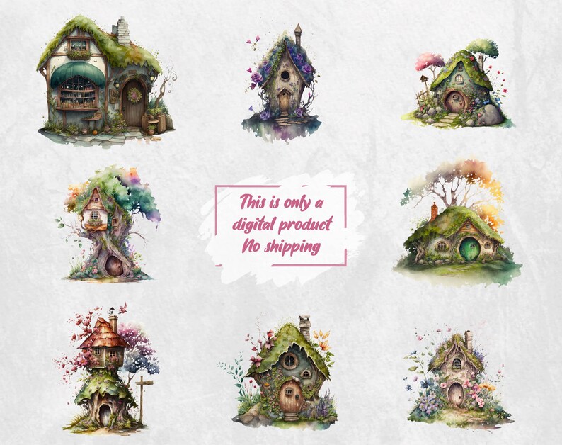 Magic Cottage Bundle Fairy House Clipart Elf Village Magic Fairy House ...