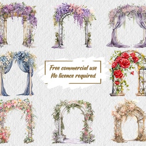 Wedding Arch Clip Art Watercolor Wedding Arch Flower Arch Clipart ...