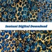 Blue Glam Leopard Seamless Pattern - Vibrant Leopard Designs, Blue Glam ...