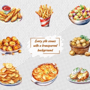 Watercolor Potatoes Clipart Food Clipart French Fries PNG Potatoes Clip ...