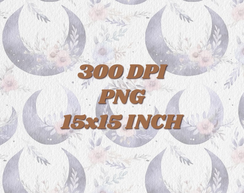Watercolor Floral Moon Moon PNG Clipart Floral Clipart Moon Crescent ...