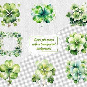 Watercolor Clover Clipart. Grass Clipart. Floral Shamrock Wreaths ...