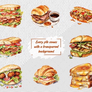 Watercolor Sandwich Clipart Fast Food Clipart Grilled Cheese PNG ...