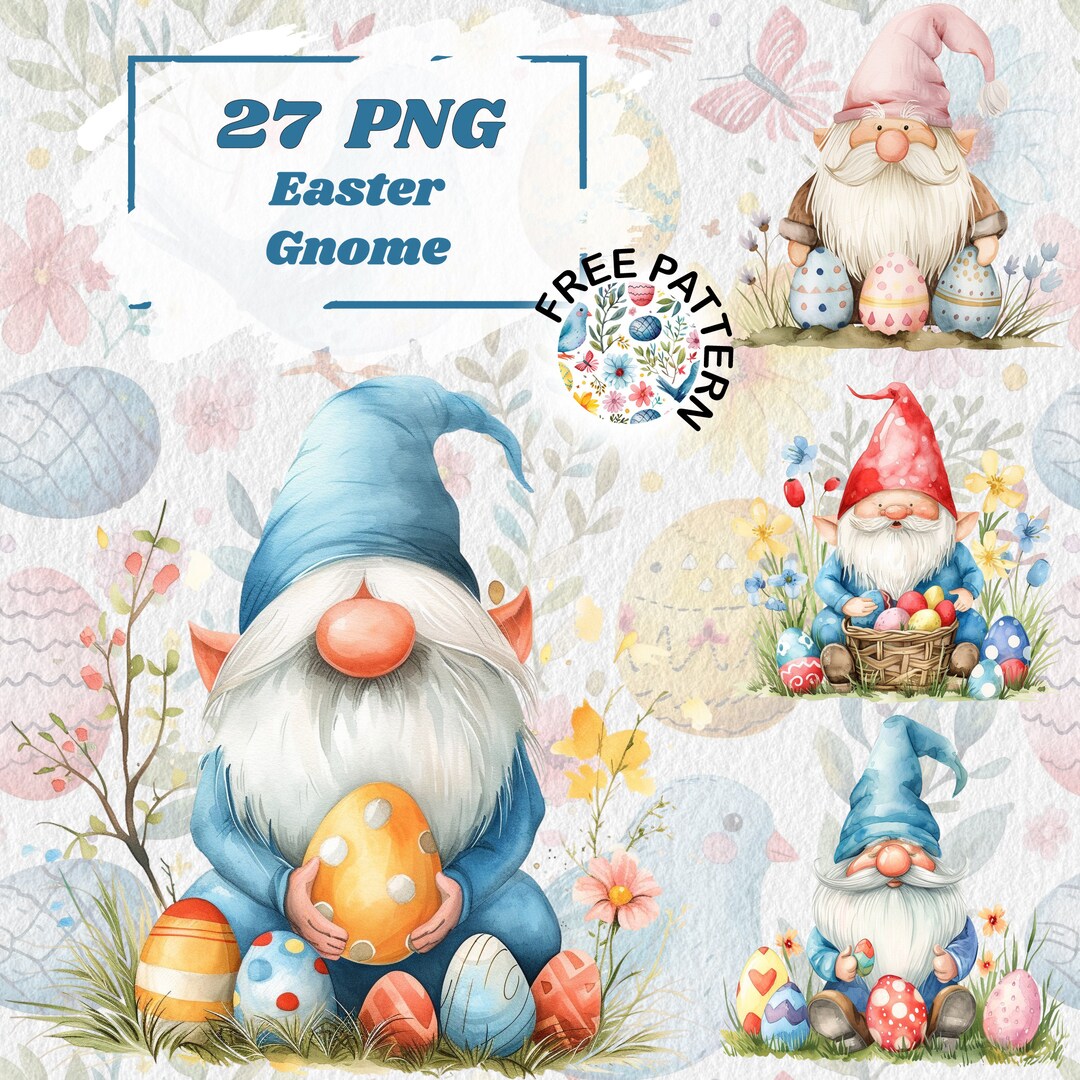 Easter Gnome Clipart Images, Easter Clipart, Spring Gnome PNG Graphics ...