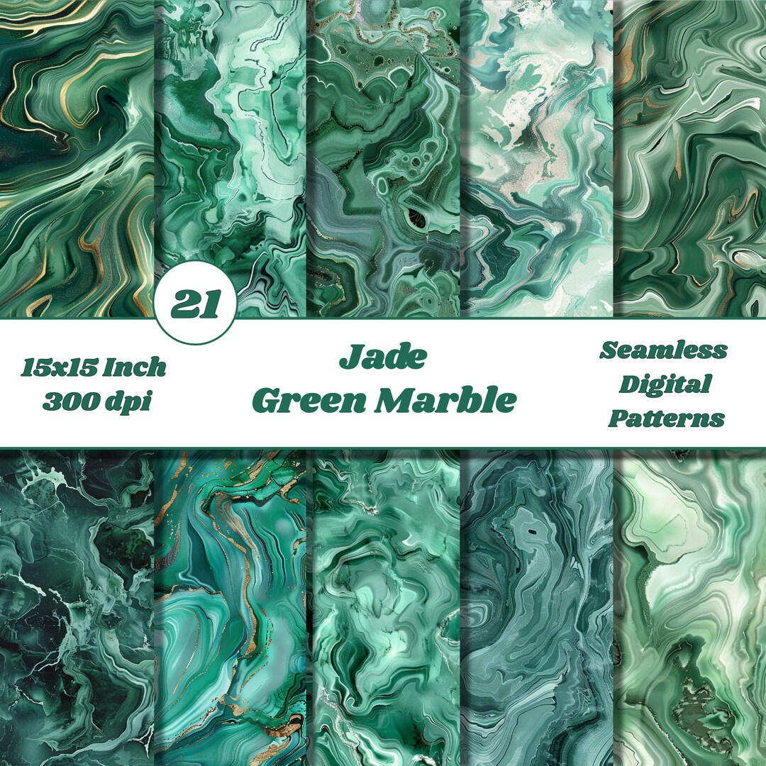 Jade Green Marble Seamless Pattern - Elegant Marble Design, Jade Green ...