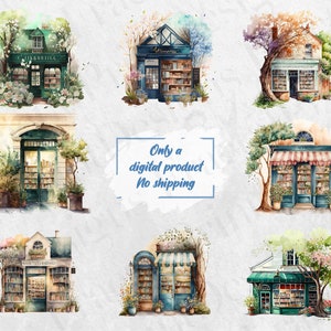 Spring Bookstore Clipart Bookstore Clipart Bundle Book Shop Clipart PNG ...