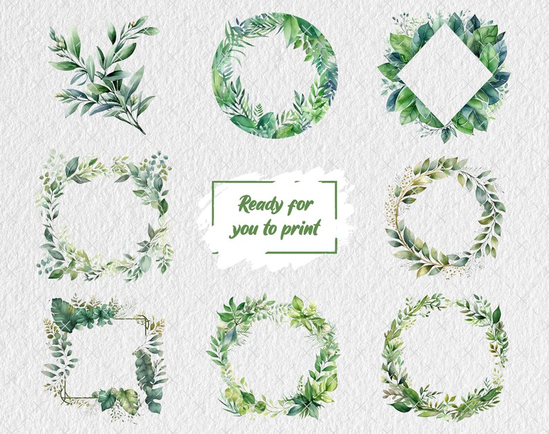 Watercolor Leaves and Branches Leaf Clipart PNG Eucalyptus - Etsy