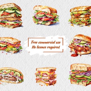 Watercolor Sandwich Clipart Fast Food Clipart Grilled Cheese PNG ...