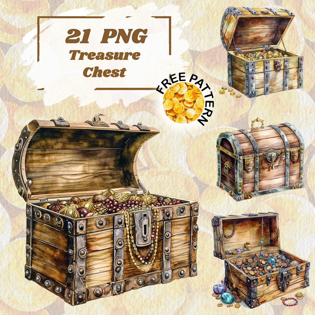 Treasure Chest Clipart Pot of Gold Clipart Bundle Pirate Treasure ...