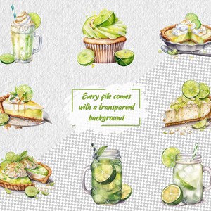 Watercolor Lime Clipart Summer PNG Bundle Citrus Graphics Green Fruits ...