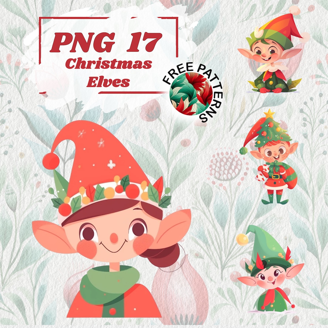 Christmas Elves Clipart, Cute Elf PNG Christmas Elf Santa Gingerbread ...