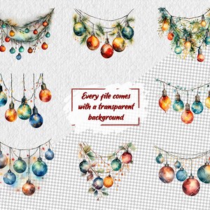 Christmas Lights Clipart, Watercolor Lights PNG, Transparent Images ...