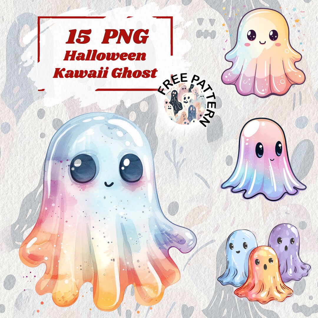 Halloween Kawaii Ghost PNG Clipart Cute Kawaii Ghost, Spooky Ghost ...