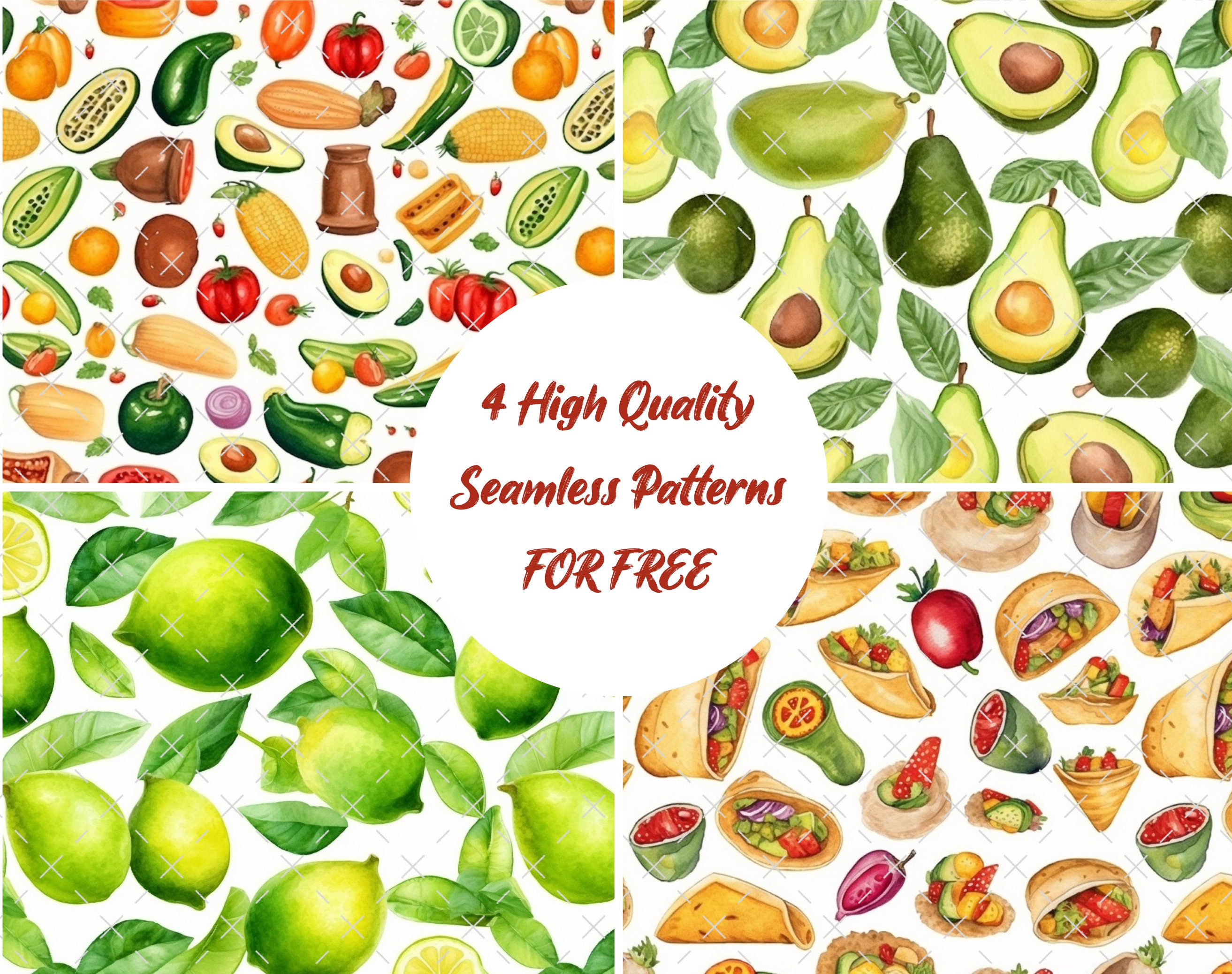 Watercolor Mexican Food Mexican Food Clipart Mexican - Etsy