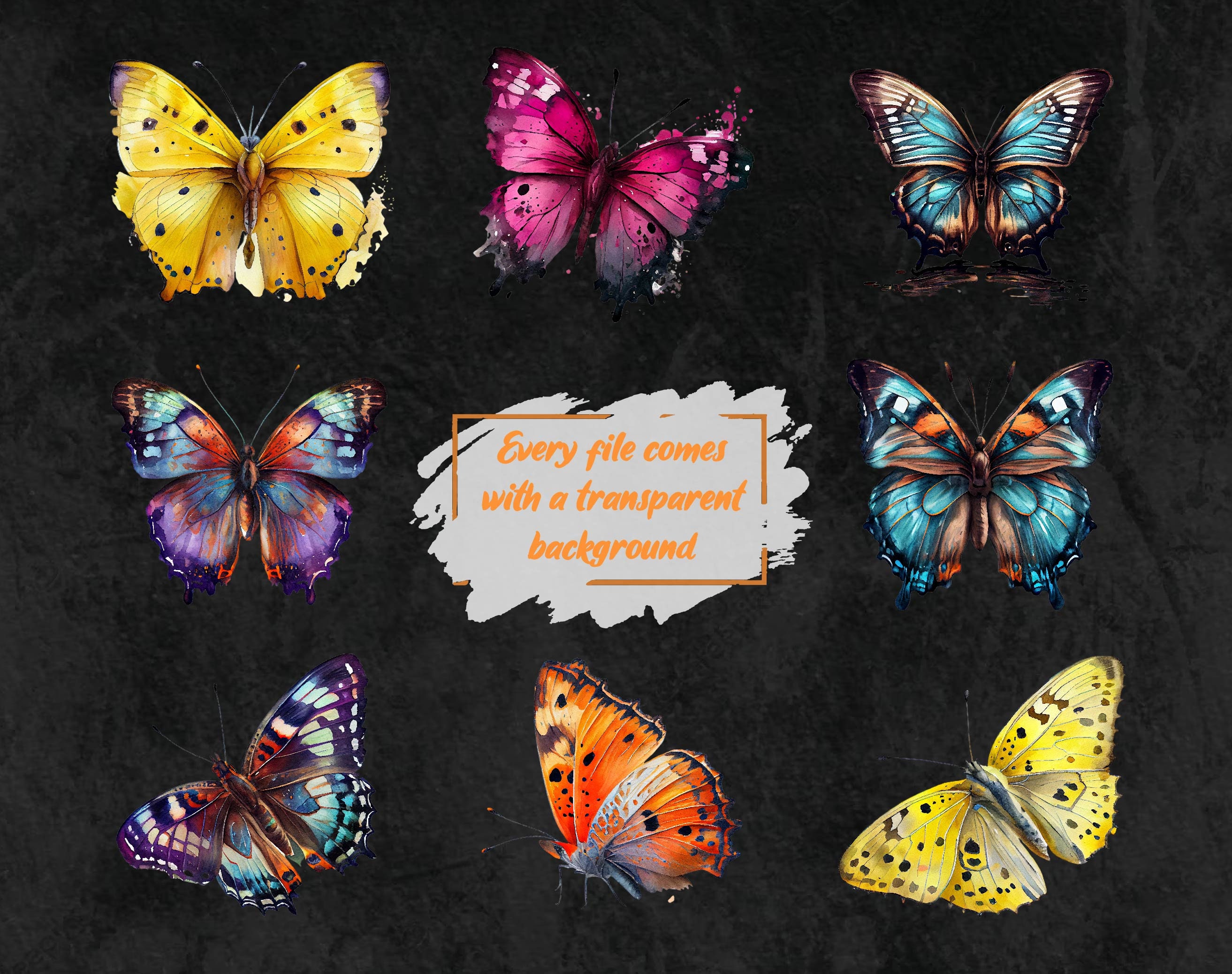 Colorful Butterfly Clipart Bundle Butterfly PNG Exotic - Etsy