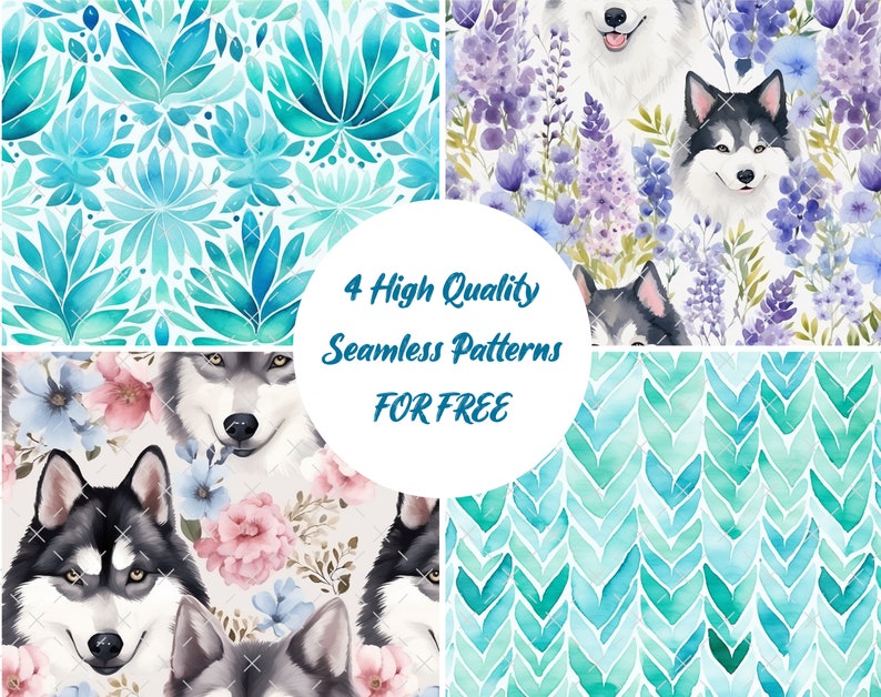 Siberian Husky Watercolor Clipart Dog Art Pet Design Elements Canine ...