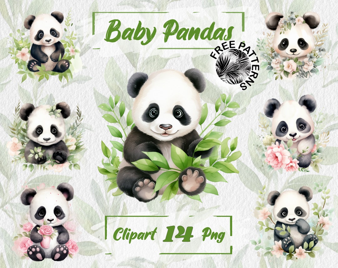 Watercolor Baby Panda Panda PNG Nursery Animal Print Sweet Panda ...