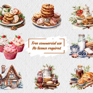 Christmas Baking Clipart, Watercolor Baking PNG, Christmas Sweets Clip ...