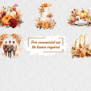 Watercolor Fall Wedding Clipart Wedding Clipart Autumn Leaves PNG Fall ...