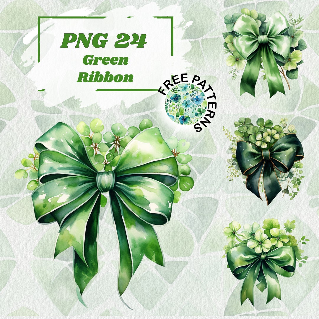 Green St. Patrick's Day Ribbon Png Sublimation Design St. Patrick's Day ...